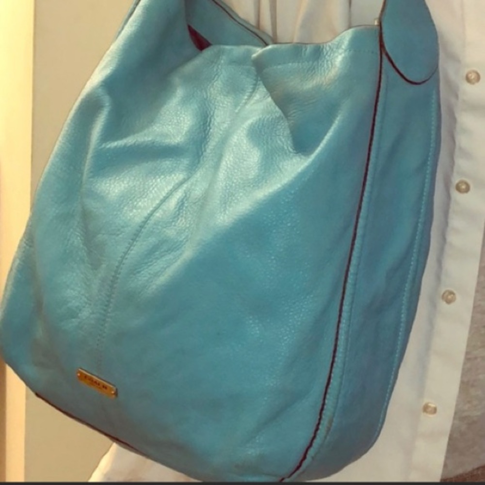 Coach Turquoise Awesome Leather Large Bag W/Faults - Gem